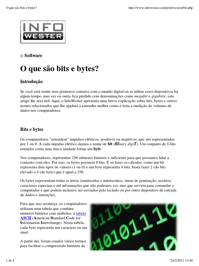 Entendendo Bits e Bytes | PDF | Mordeu | Byte