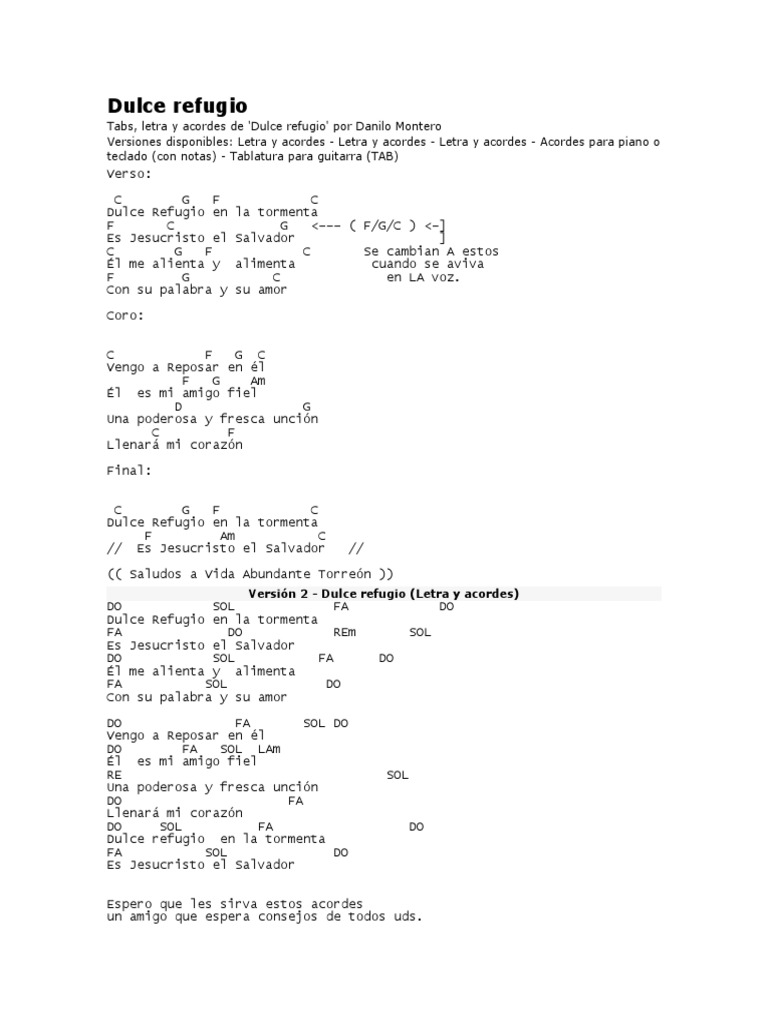 Dulce Refugio | PDF | Acorde (Música) | Musicología