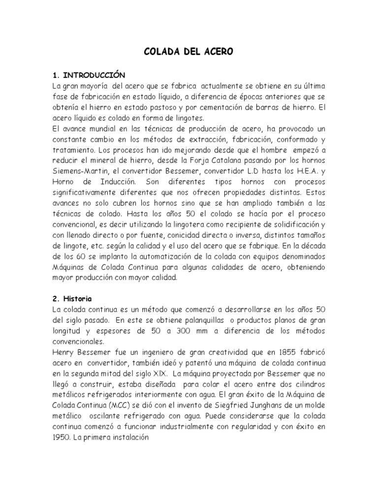 Colada Continua | PDF | Lubricante | Acero