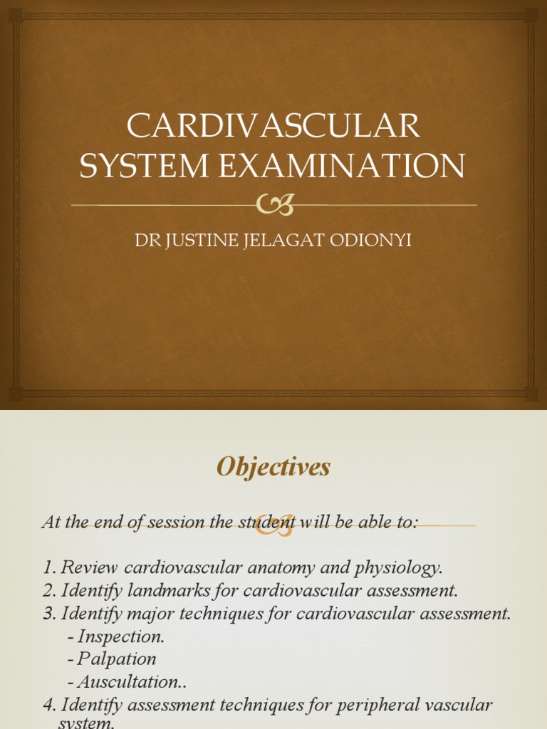 4.cardivascular System Examination | PDF | Pulse | Coronary Artery Disease