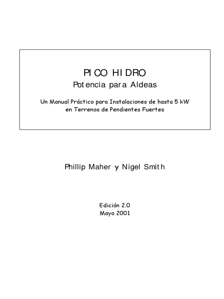 Pico Hidro Potencia para Aldeas | PDF | Vatio | Energia electrica