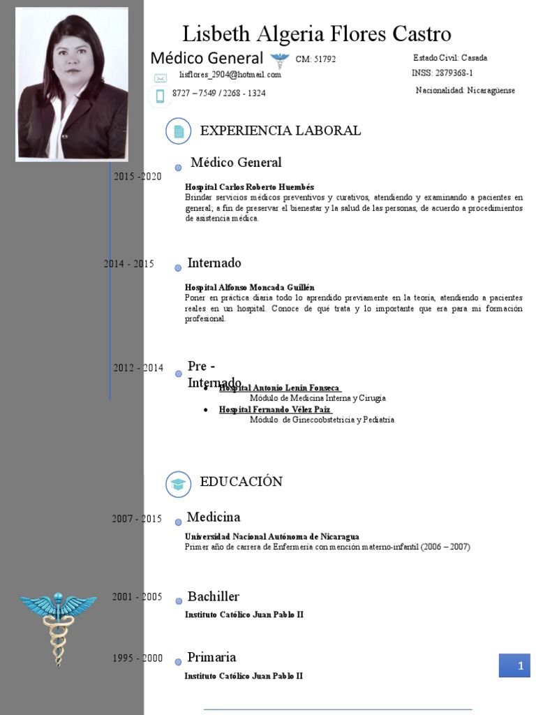 CV - Lisbeth Flores 2020 | PDF | Hospital | Ciencias de la Salud