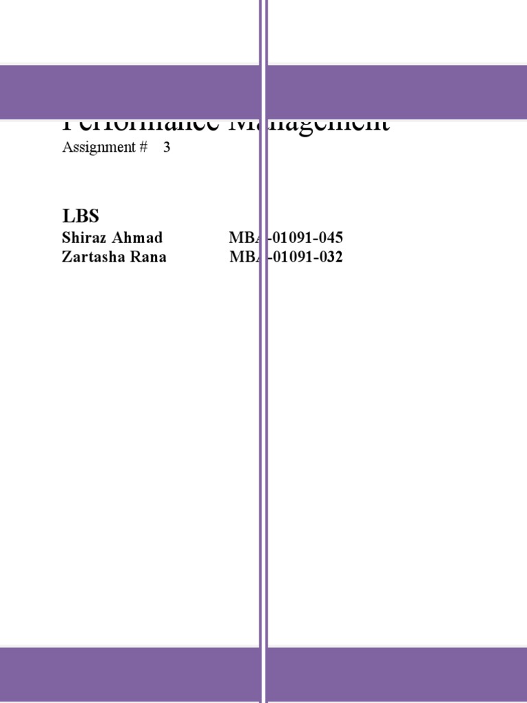 Performance Management: Assignment # 3 | PDF | Goal | Employment