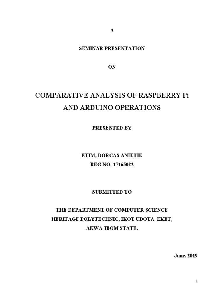 Comparative Analysis Of Raspberry Pi And Arduino Operations Pdf Raspberry Pi Arduino