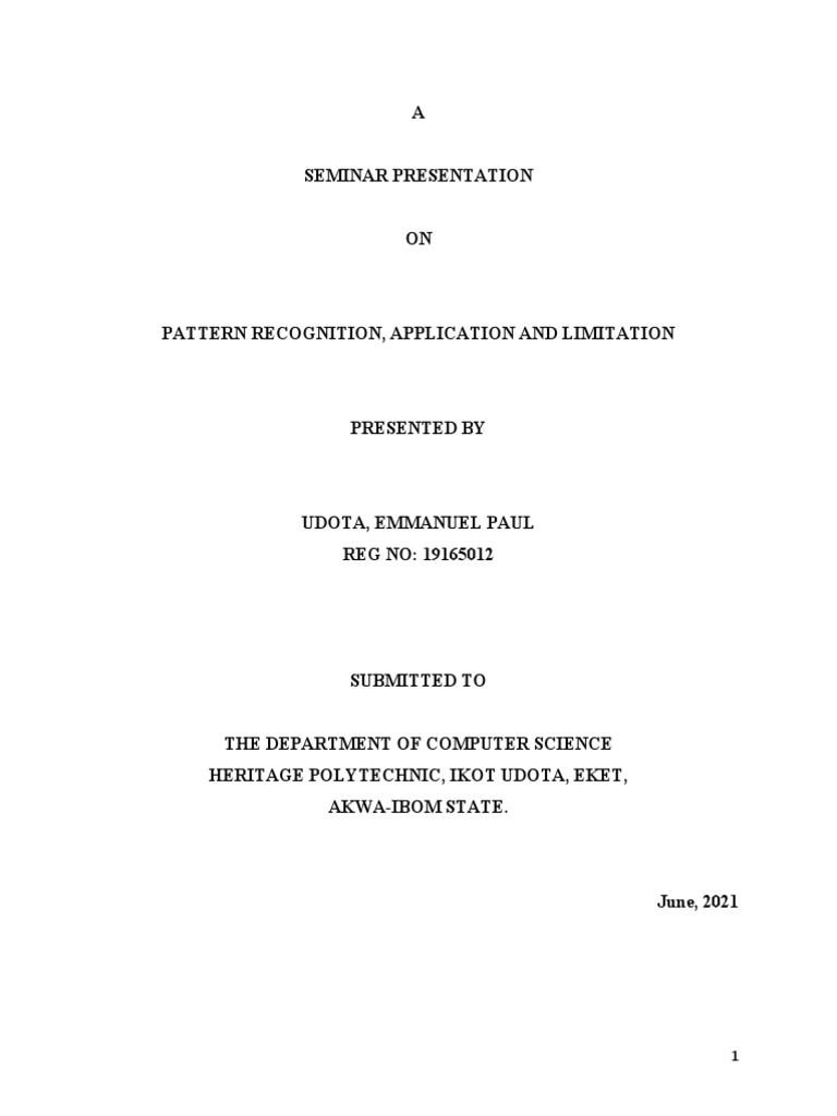 Pattern Recognition | PDF | Pattern Recognition | Statistical Classification