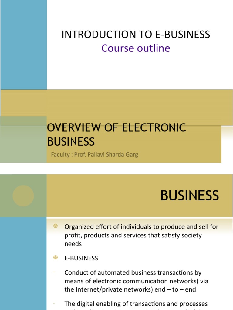 Introduction To E-Business: Course Outline | PDF | Electronic Business ...