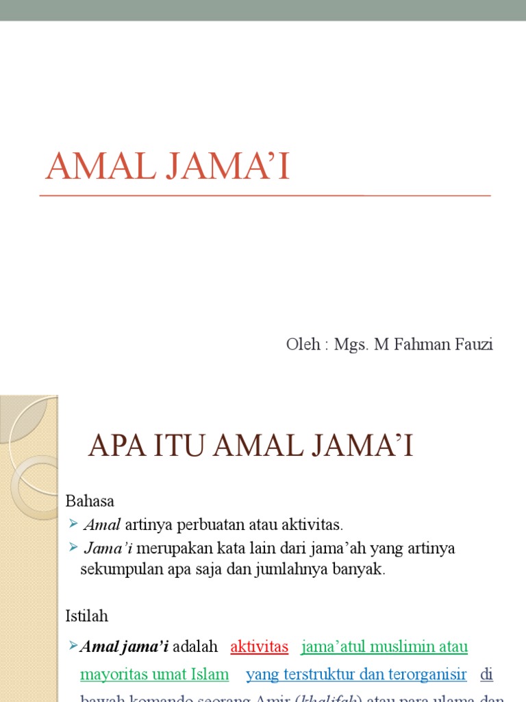 Amal Jama'i Rev02a | PDF