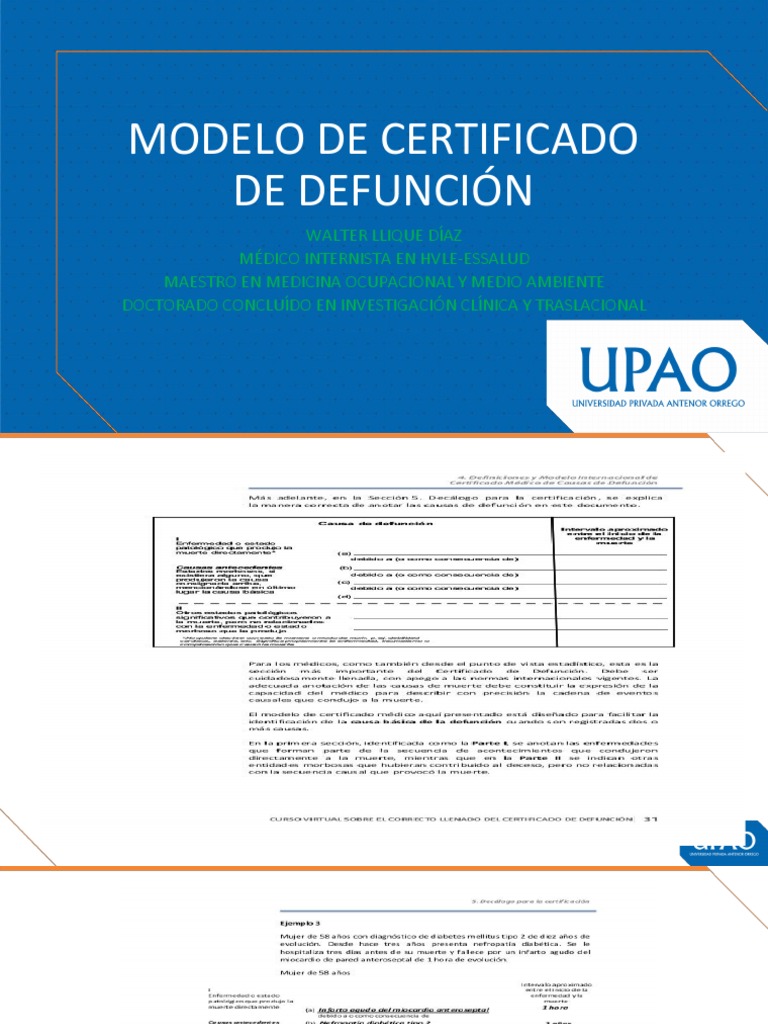 Modelo de Certificado de Defuncion | PDF