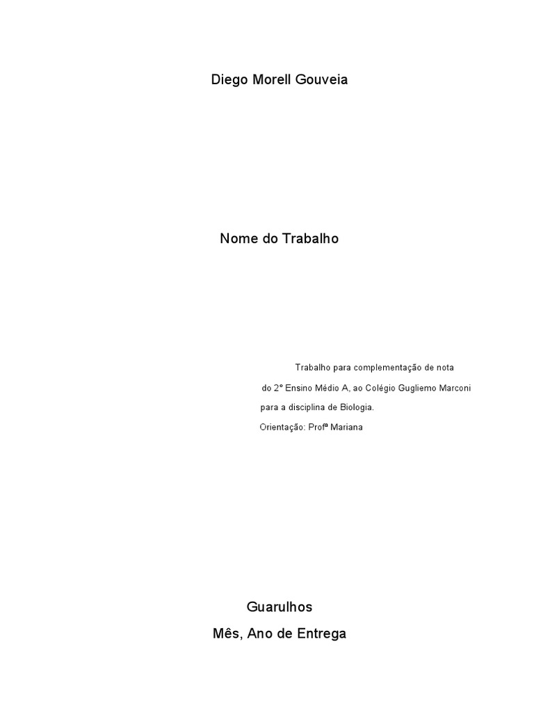 Modelo de Folha de Rosto - ABNT | PDF