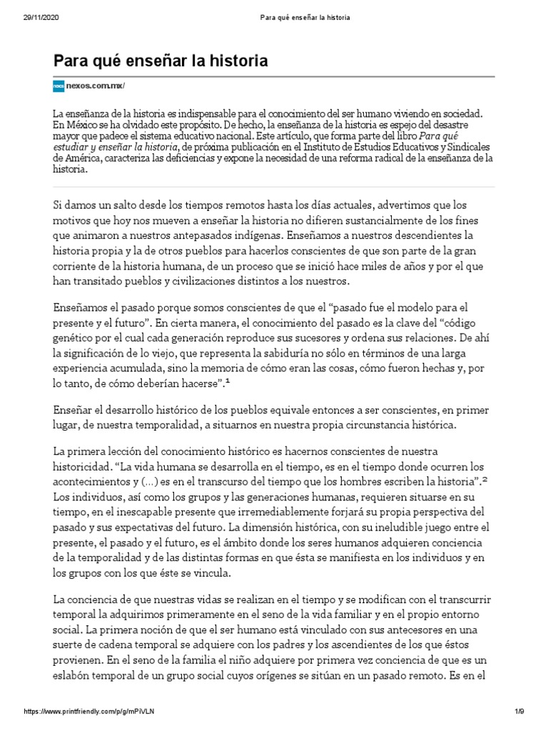 Reforma en la Enseñanza de Historia | PDF | Conocimiento | Nación
