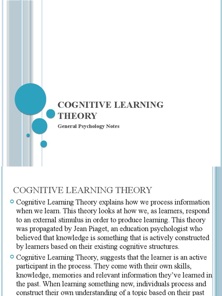 Cognitive Learning Theory: General Psychology Notes | PDF | Learning ...