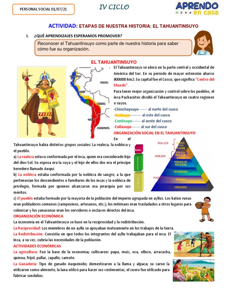 El Imperio Incaico 3° y 4° Grado | PDF | Imperio Inca | Perú