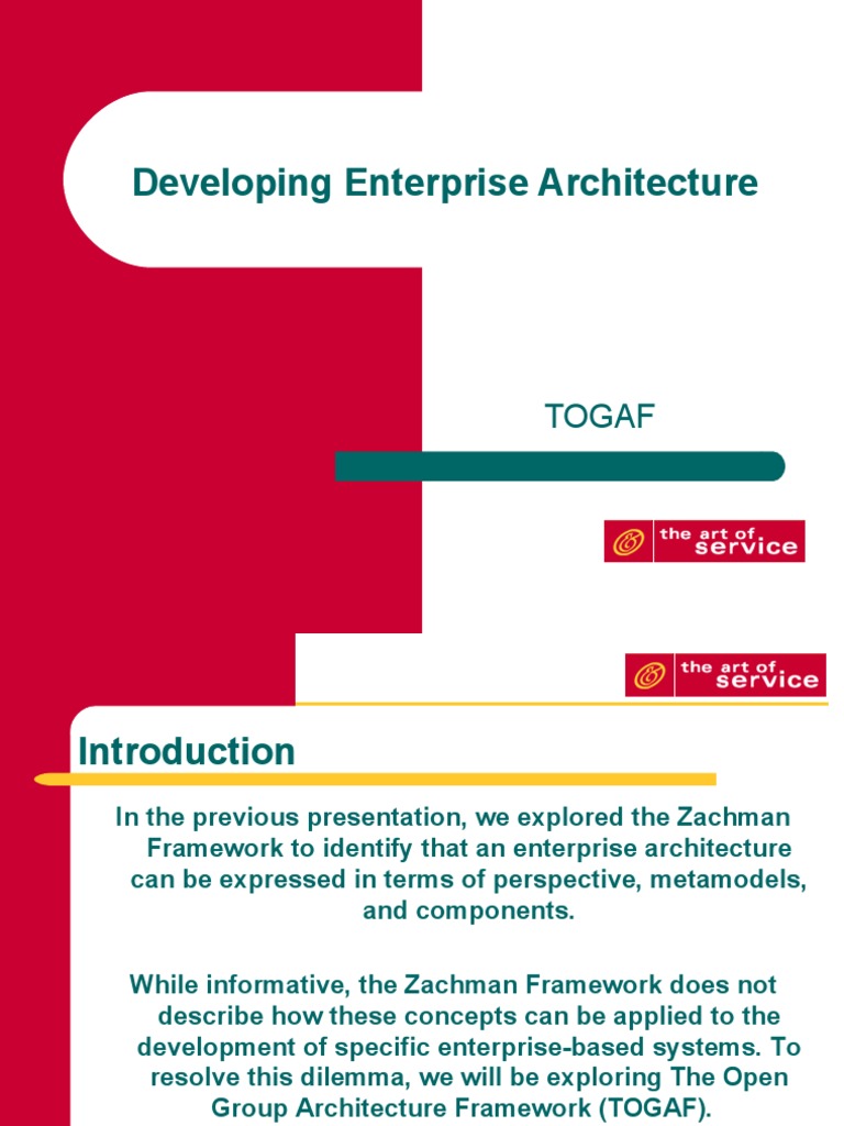 Developing Enterprise Architecture: Togaf | PDF | Information ...