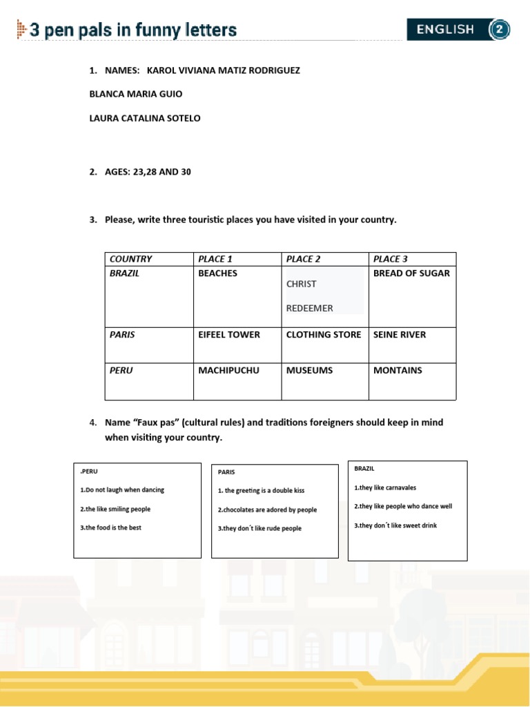 Pen Pal Application Form (2) Respuesta | PDF | Foreign Language Studies