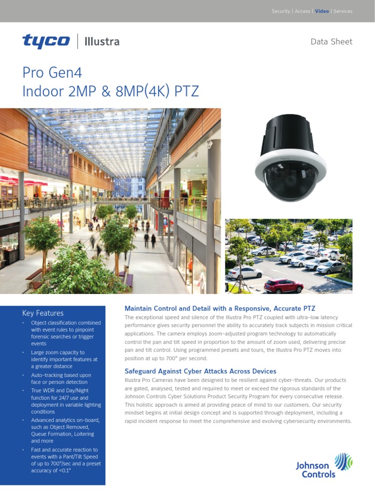 Illustra PRO Gen4 Indoor PTZ Data Sheet V5 | PDF | Computer Security ...
