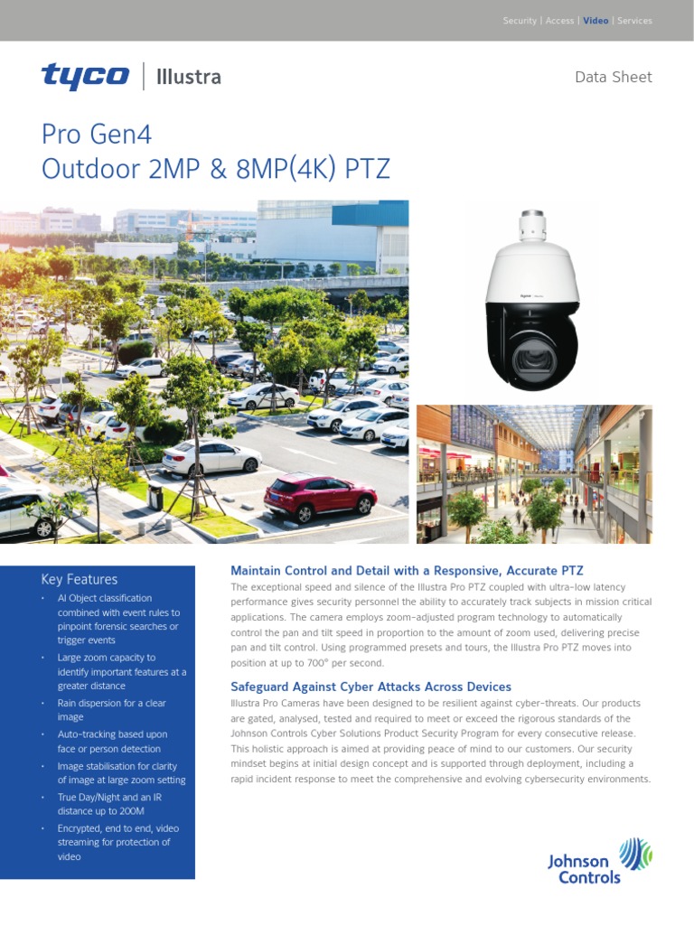 Illustra PRO Gen4 Outdoor PTZ Data Sheet V4 | PDF | Image Stabilization ...