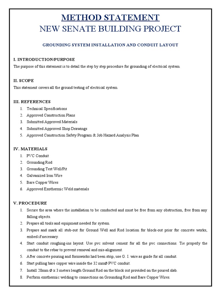 New Senate Building Project: Method Statement | PDF