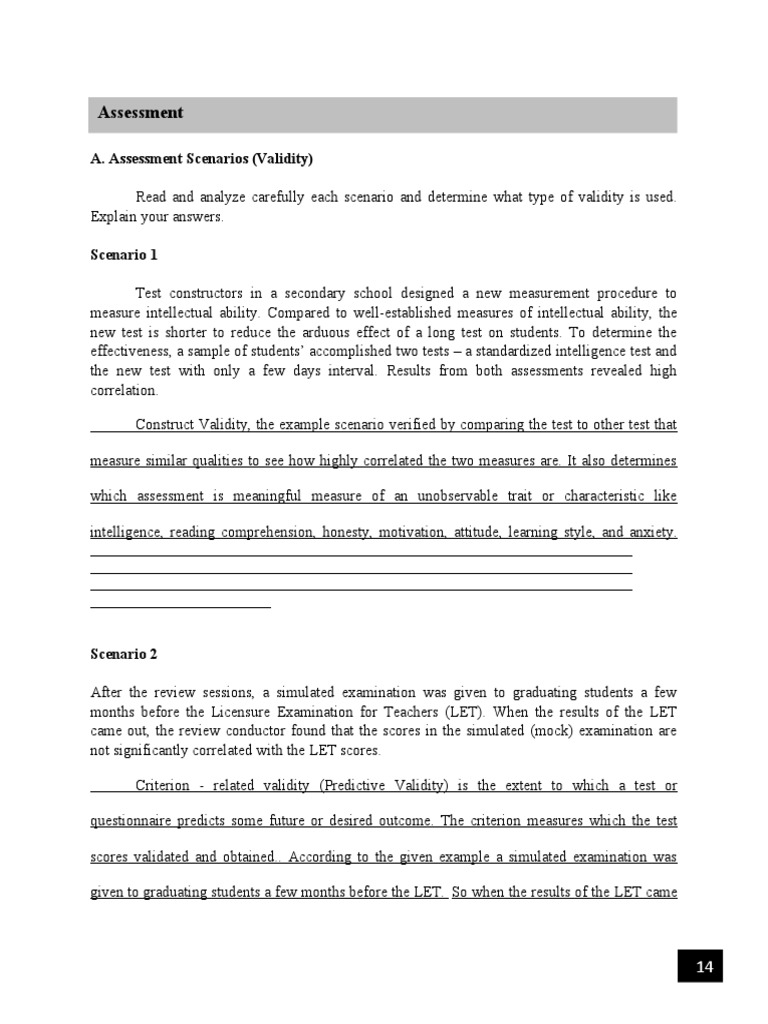 Educ 107 Module 2 Lesson 2 Assessment Part | PDF | Validity (Statistics ...
