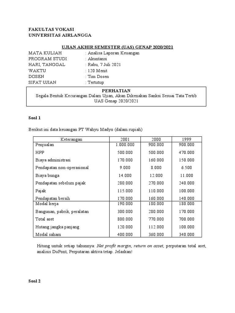 Soal UAS ALK Essay | PDF