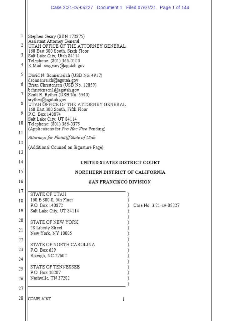State AGs vs. Google | PDF | Google Play | Android (Operating System)