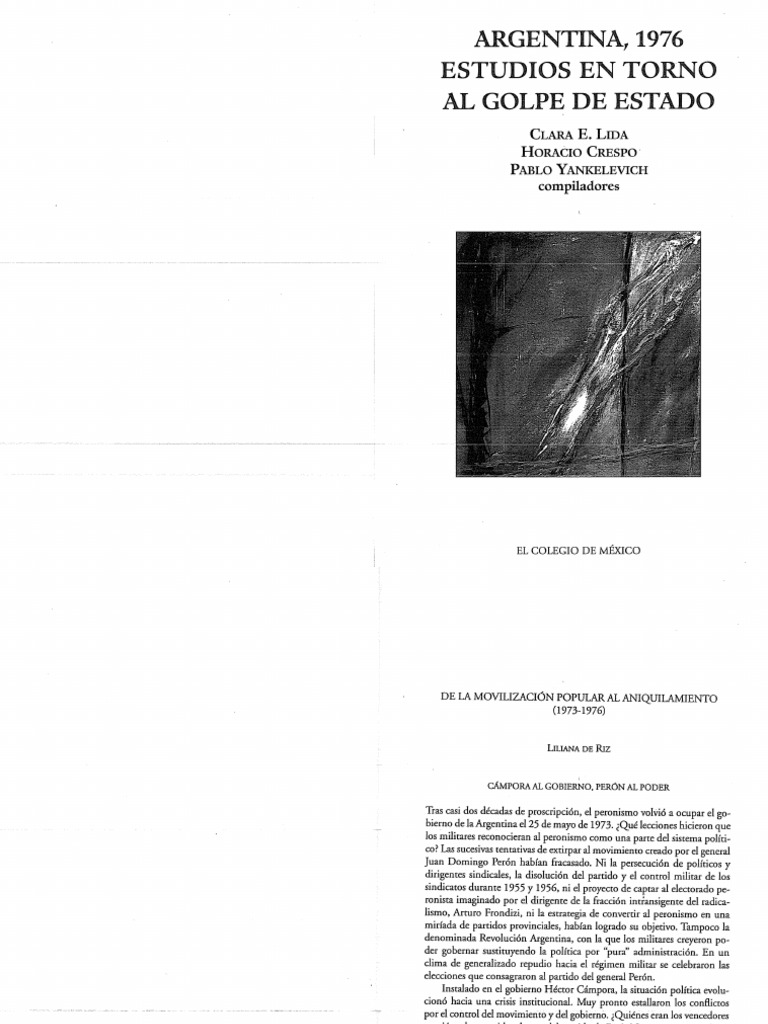 Argentina 1976 Estudios En Torno Al Golpe De Estado Pdf