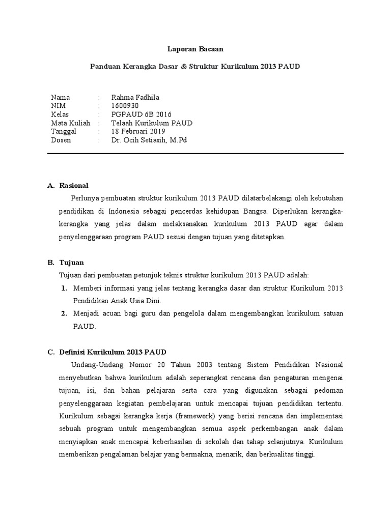 Laporan Bacaan | PDF