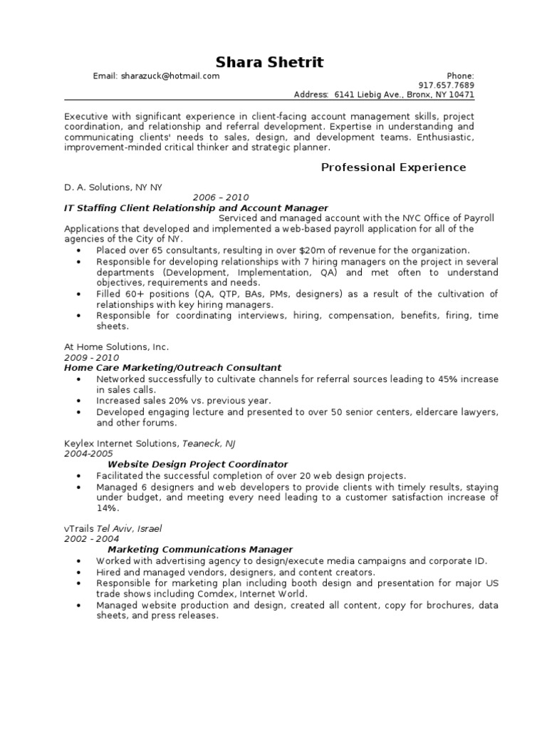 Shara Shetrit-Client Manager | PDF | Websites | Consultant