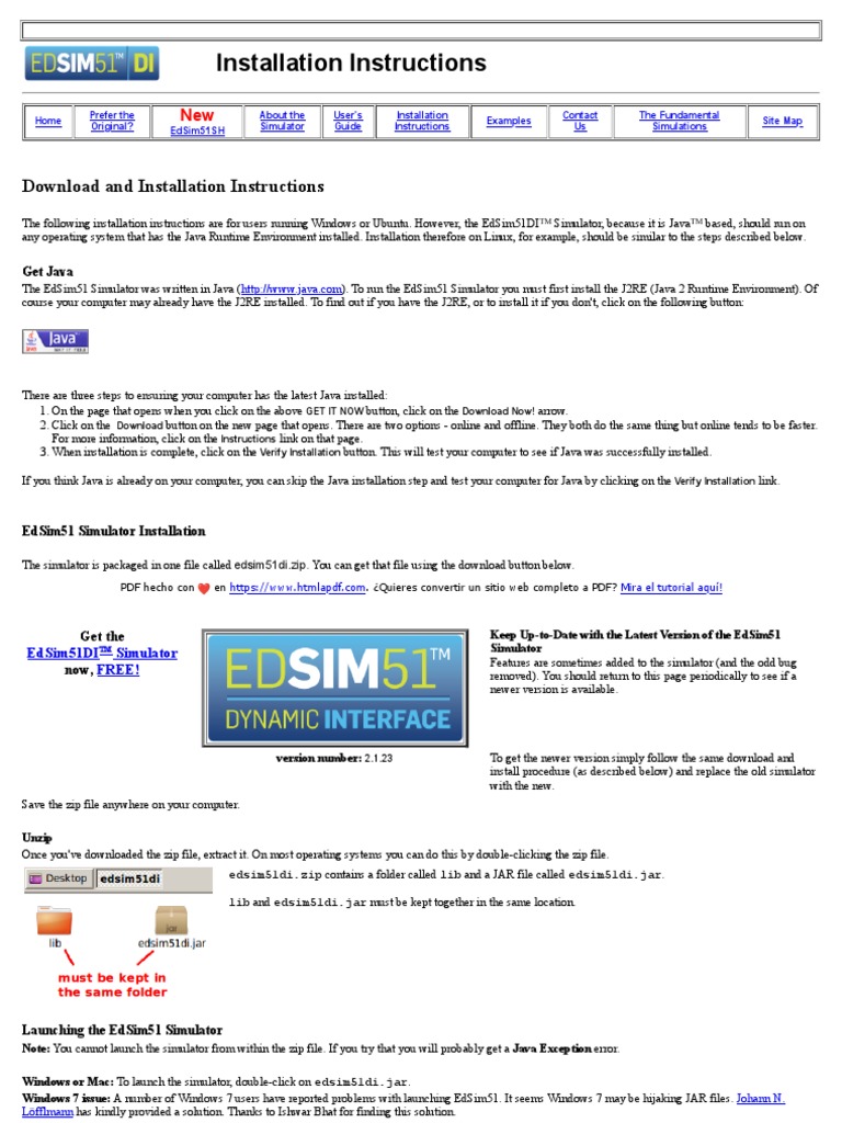 WWW Edsim51 Com InstallationInstructions HTML | Download Free PDF ...