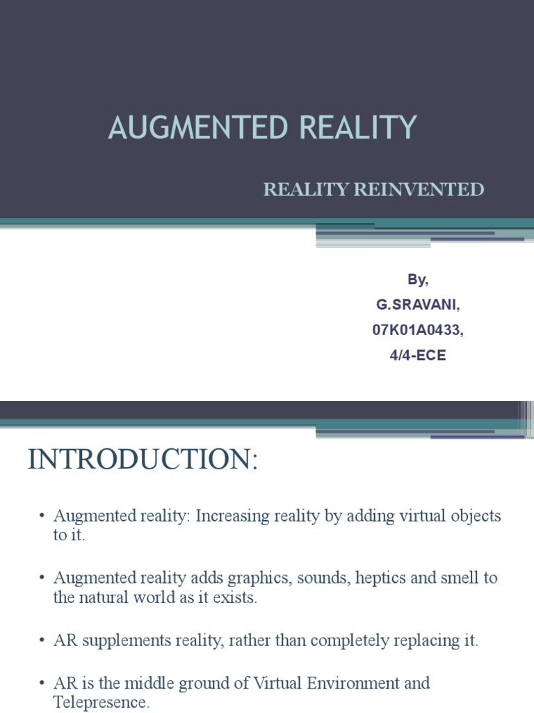 Augmented Reality | PDF | Augmented Reality | Information Science