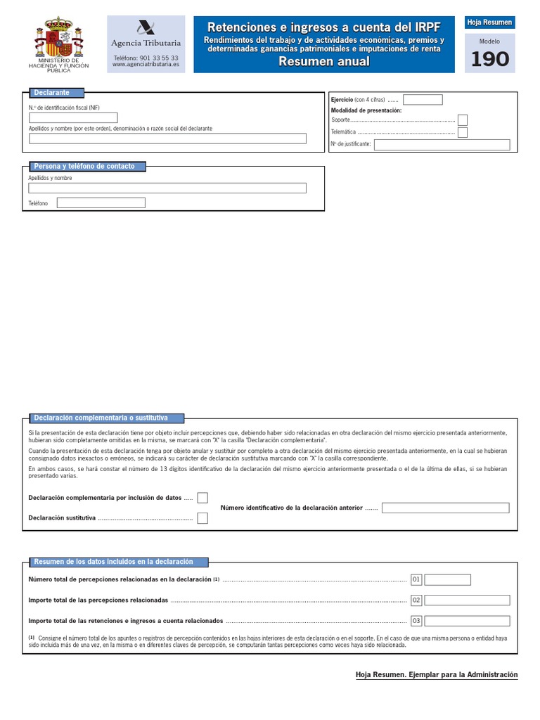 Anexo I - Modelo - 190 - 2017 | PDF | Devengo | Economias