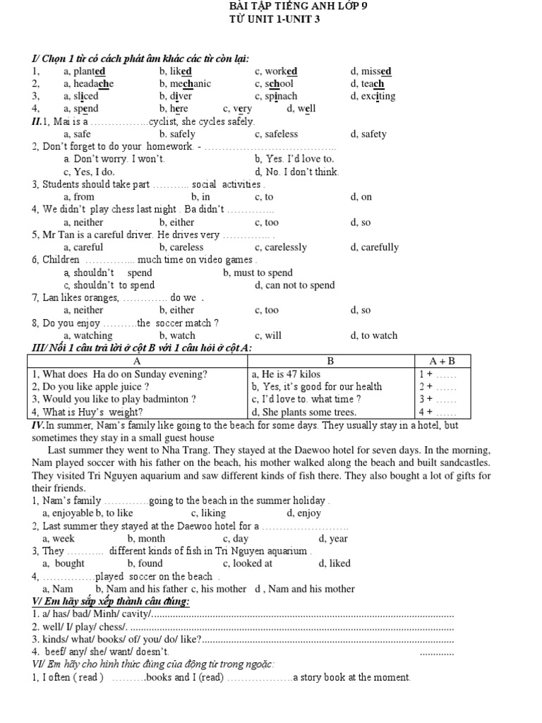E9 Unit1 - Unit 3 | PDF | Vietnam