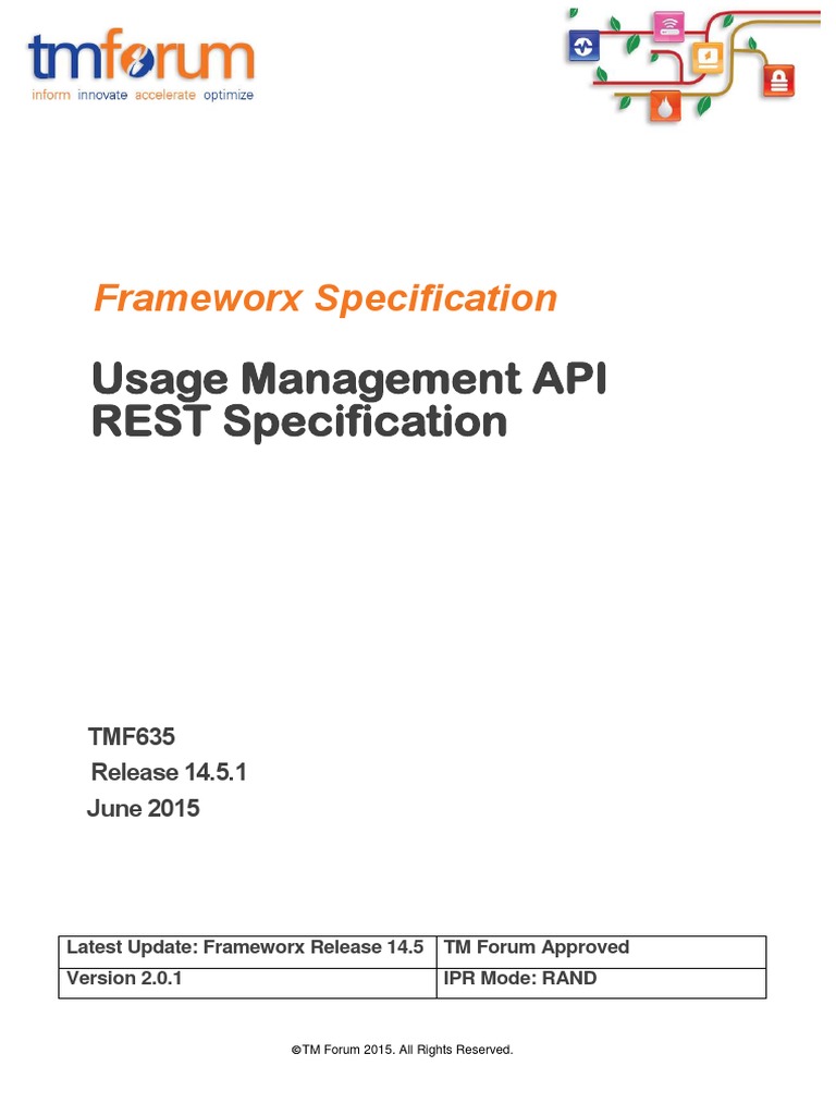 TMF635 Usage Management API REST Specification R14.5.1 | PDF | Intellectual Property | Patent