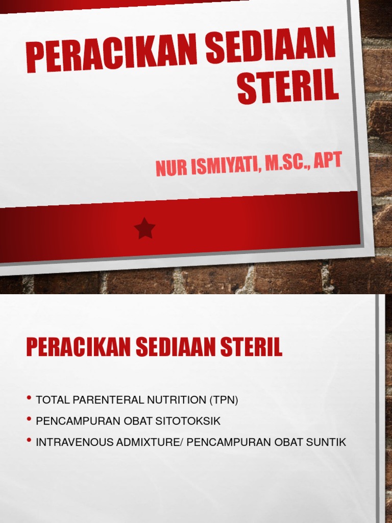 Peracikan Sediaan Steril Obat | PDF | Griya & Taman | Kesehatan Holistik