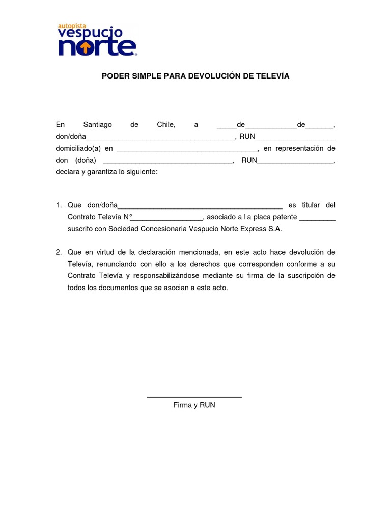Poder Simple Devolucion Televia | PDF