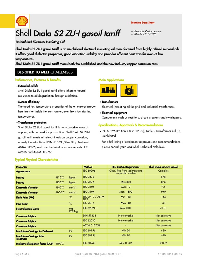 Shell Diala S2 ZU-I Gasoil Tariff: Performance, Features & Benefits ...