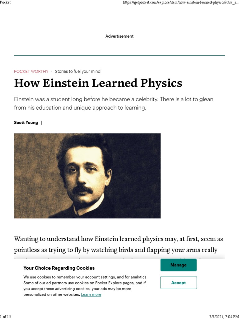 How Einstein Learned Physics | PDF | Albert Einstein | Theory Of Relativity