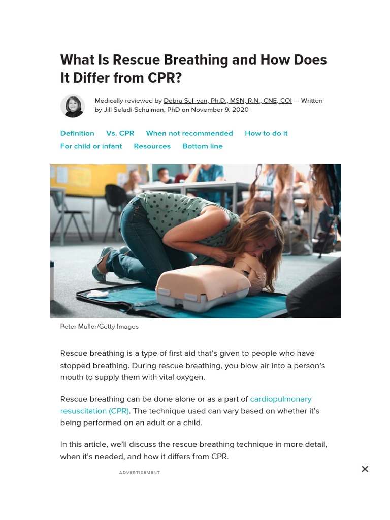 Rescue Breathing For Adults and Children - Step-by-Step Guide | PDF ...