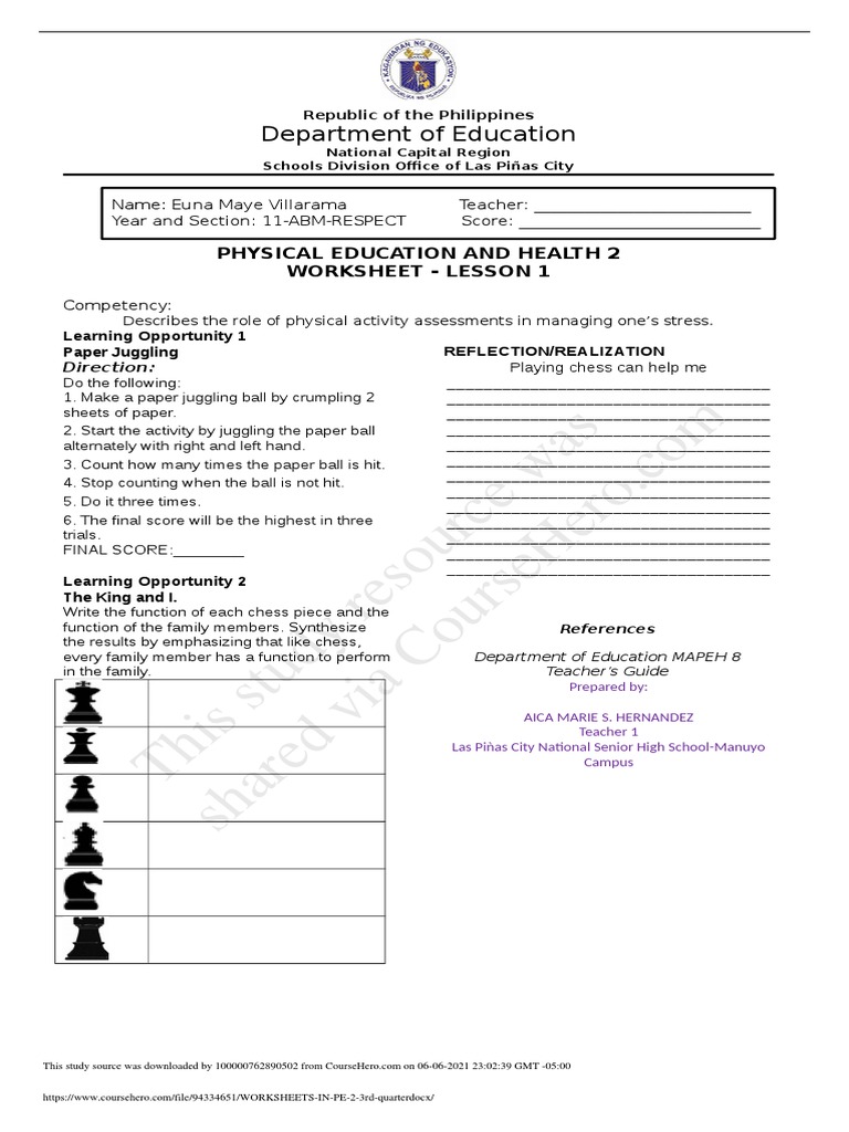 This Study Resource Was: Department of Education | PDF | Sports | Leisure