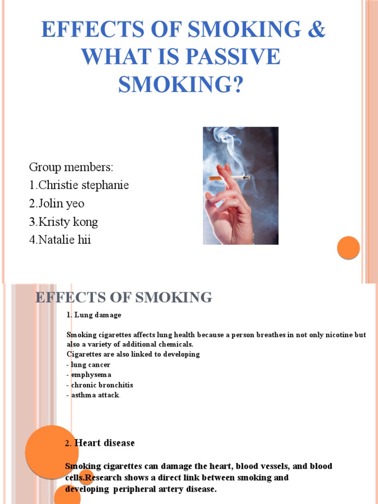 Effects of Smoking & What Is Passive Smoking? | PDF | Tobacco Smoking ...
