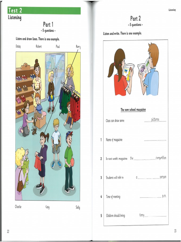 Cambridge Flyers 2018 Authentic Exam Paper 1 Test 2 | PDF