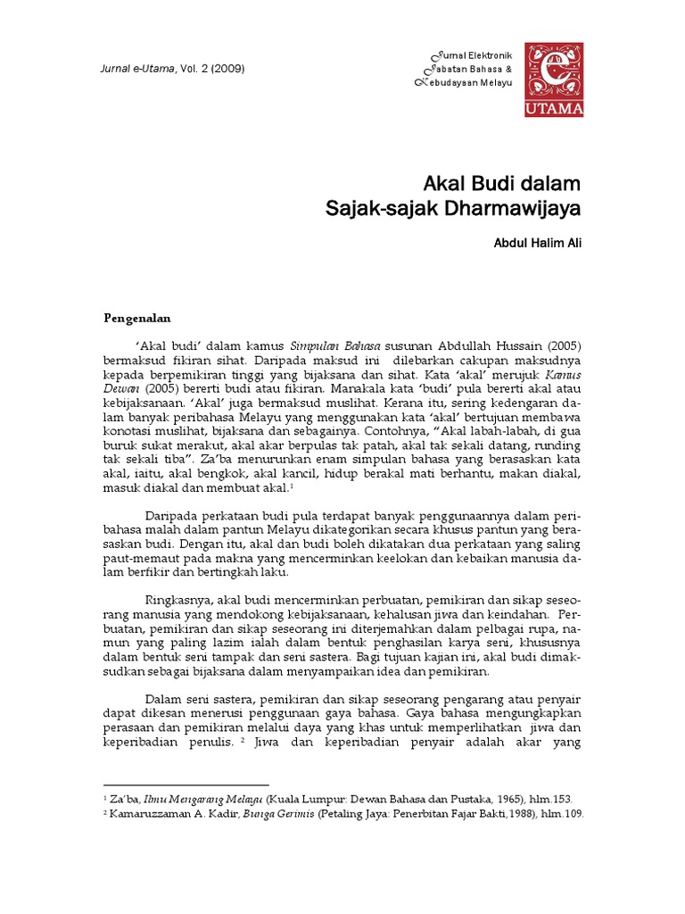 Dokumen - Tips - Akal Budi Dalam Sajak Sajak Dharmawijaya | PDF | Seni & Disiplin Bahasa | Agama ...