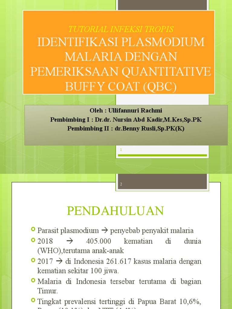 IDENTIFIKASI PLASMODIUM MALARIA DENGAN PEMERIKSAAN QUANTITATIVE BUFFY ...