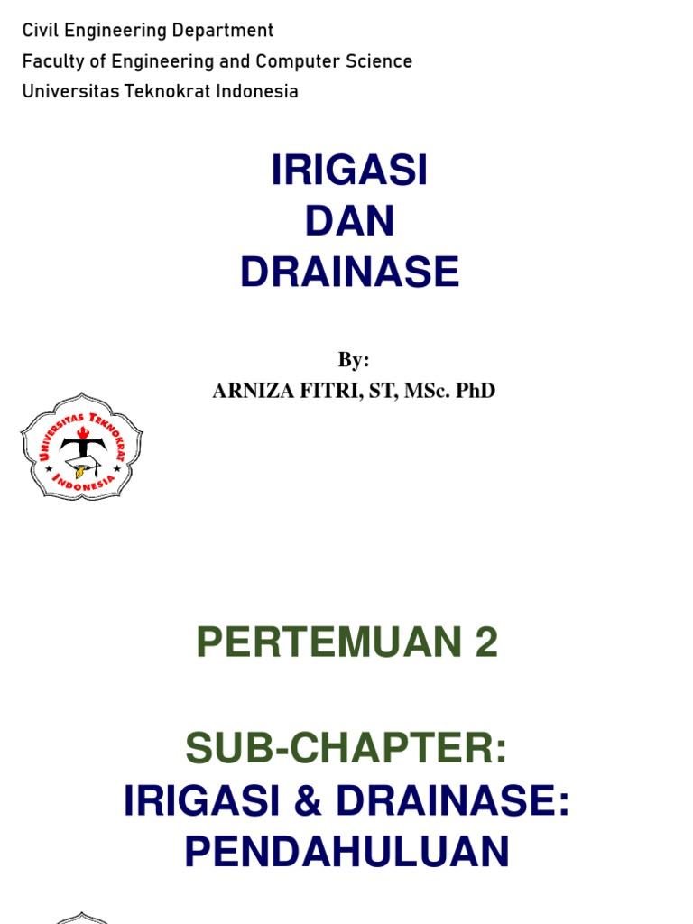 02-Irigasi Dan Drainase Pendahuluan | PDF