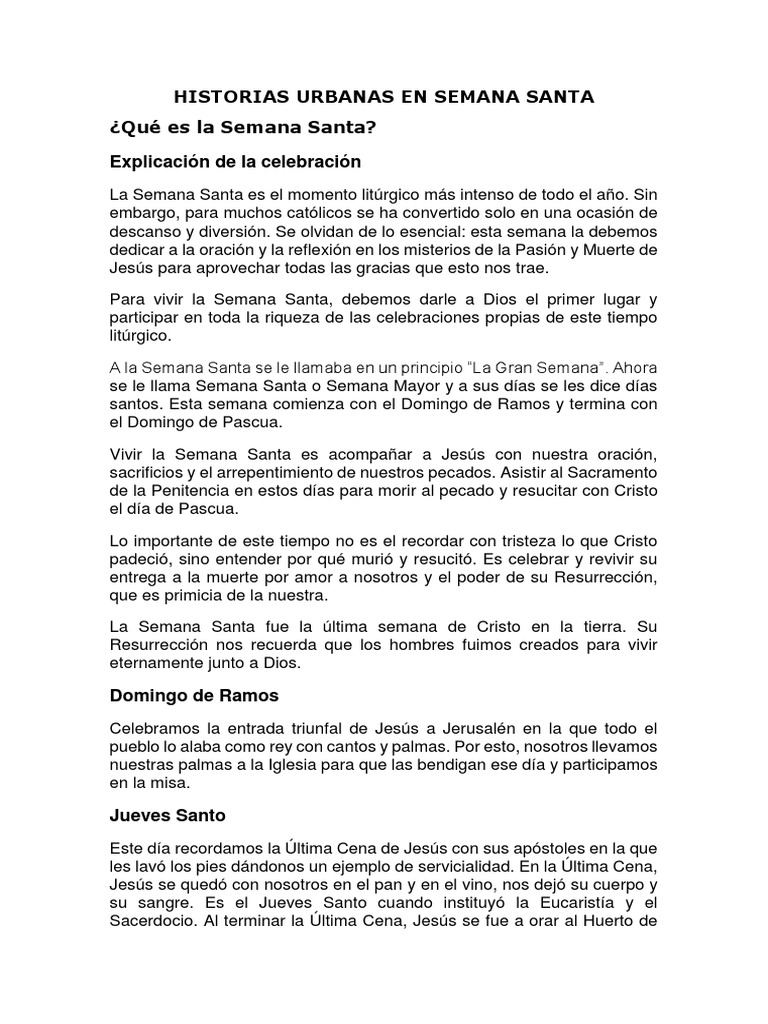 Significado de la Semana Santa | PDF | Pascua de Resurrección | La ...