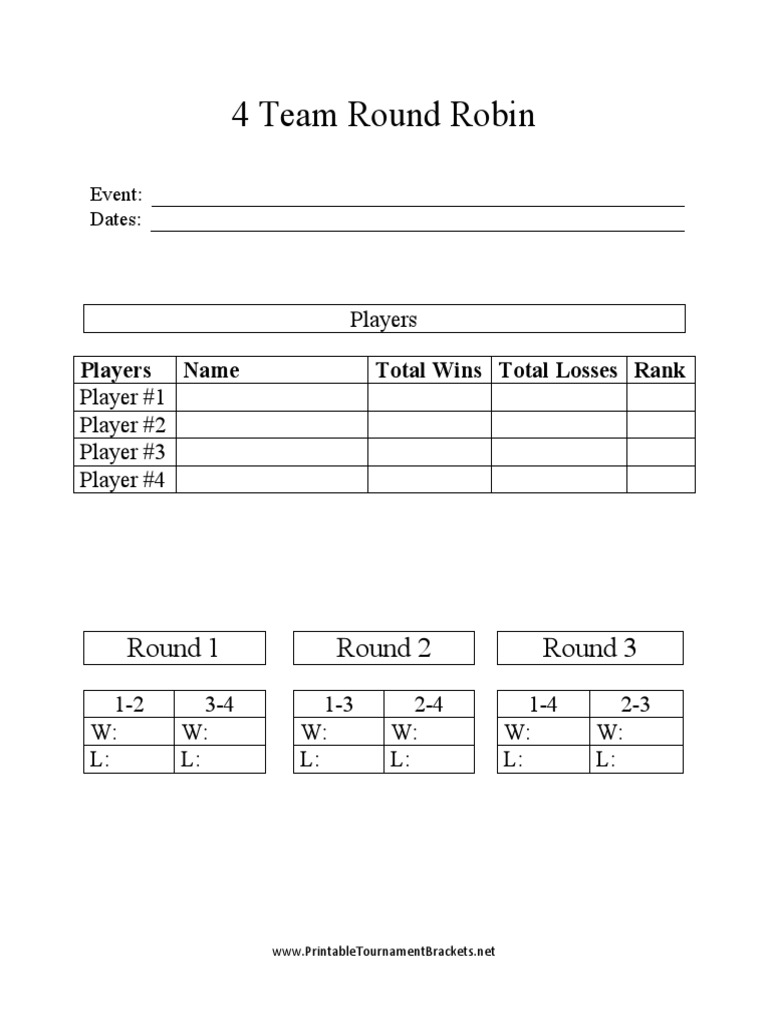 4 Team Round Robin | PDF
