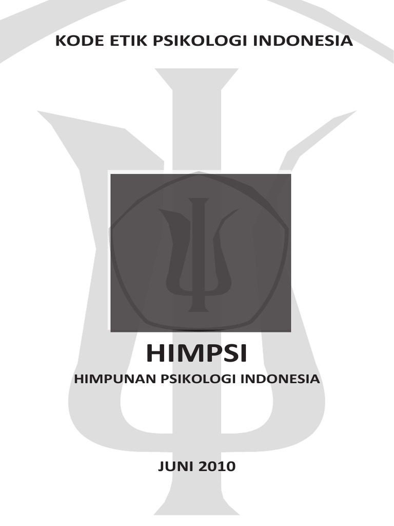 Kode Etik Psikologi Indonesia 2010 | PDF | Karier & Perkembangan | Komputer
