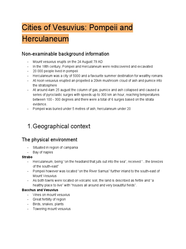 HSC Ancient - Pompeii & Herculaneum-3 | PDF | Pompeii | Mount Vesuvius