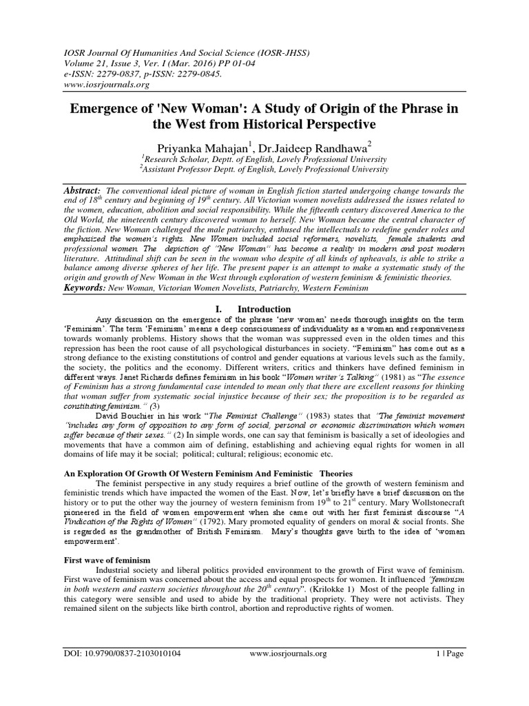 Emergence of New Woman | PDF | Feminism | Gender Studies