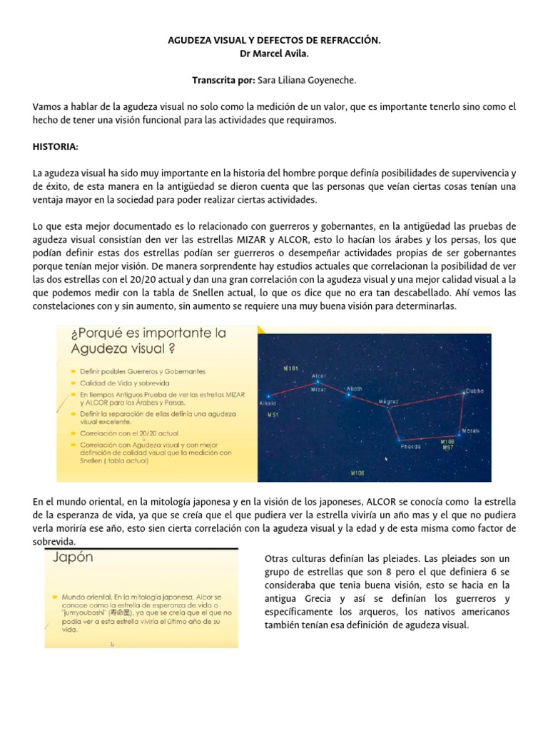 25.agudeza Visual y Defectos de Refracción | PDF | Ojo humano | Color