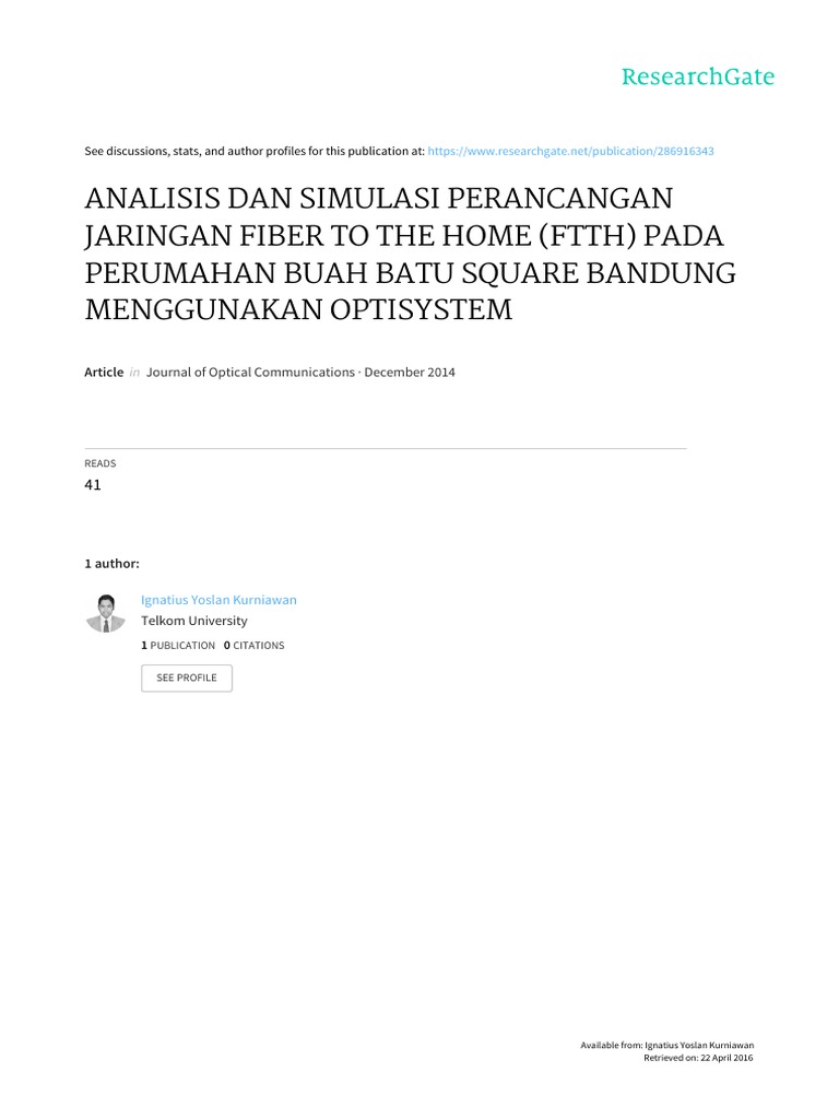 FTTH Optisystem | PDF